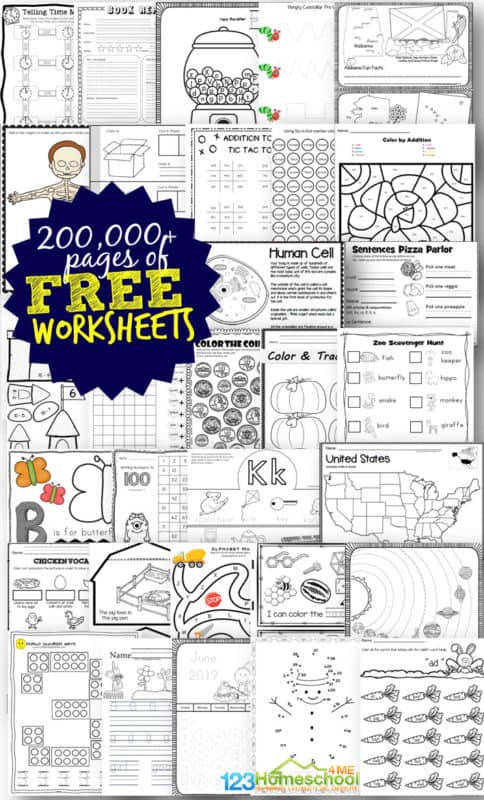 200,000+ FREE Worksheets on ALL Subjects! | Free Homeschool Deals