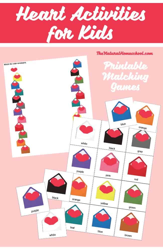 FREE Heart Activities for Kids: Printable Matching Games | Free ...