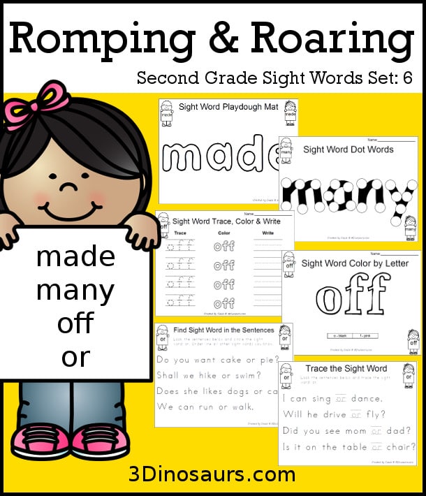 FREE Romping & Roaring 2nd Grade Sight Words Set 6 | Free Homeschool ...