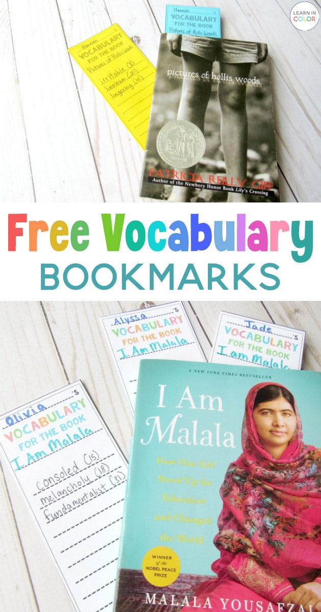 FREE Vocabulary Bookmarks for Independent Reading | Free Homeschool Deals