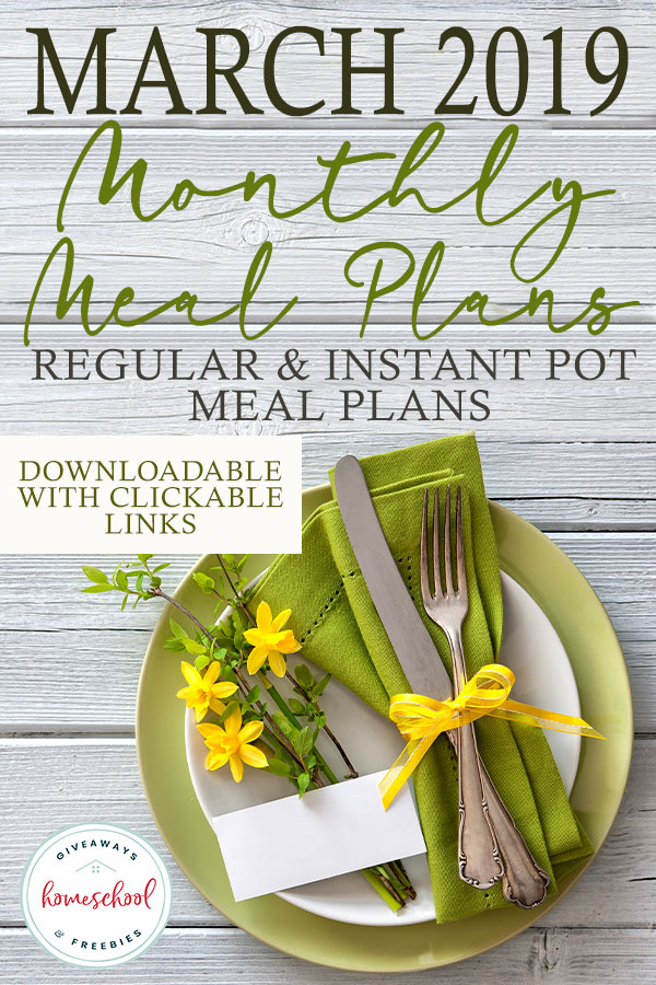 FREE March Monthly Meal Plans! | Free Homeschool Deals