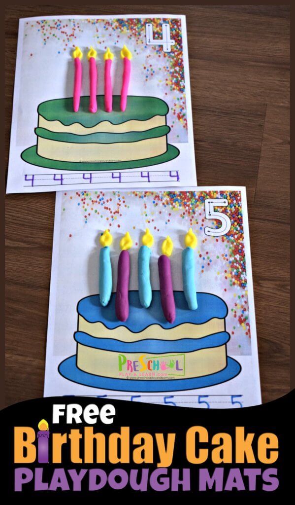 FREE Birthday Cake Playdough Mats | Free Homeschool Deals