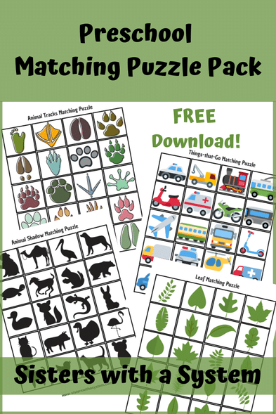 FREE Preschool Matching Puzzle Pack | Free Homeschool Deals