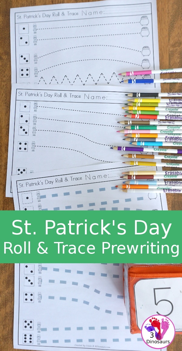 FREE St. Patrick's Day Roll & Trace Prewriting Activity | Free ...