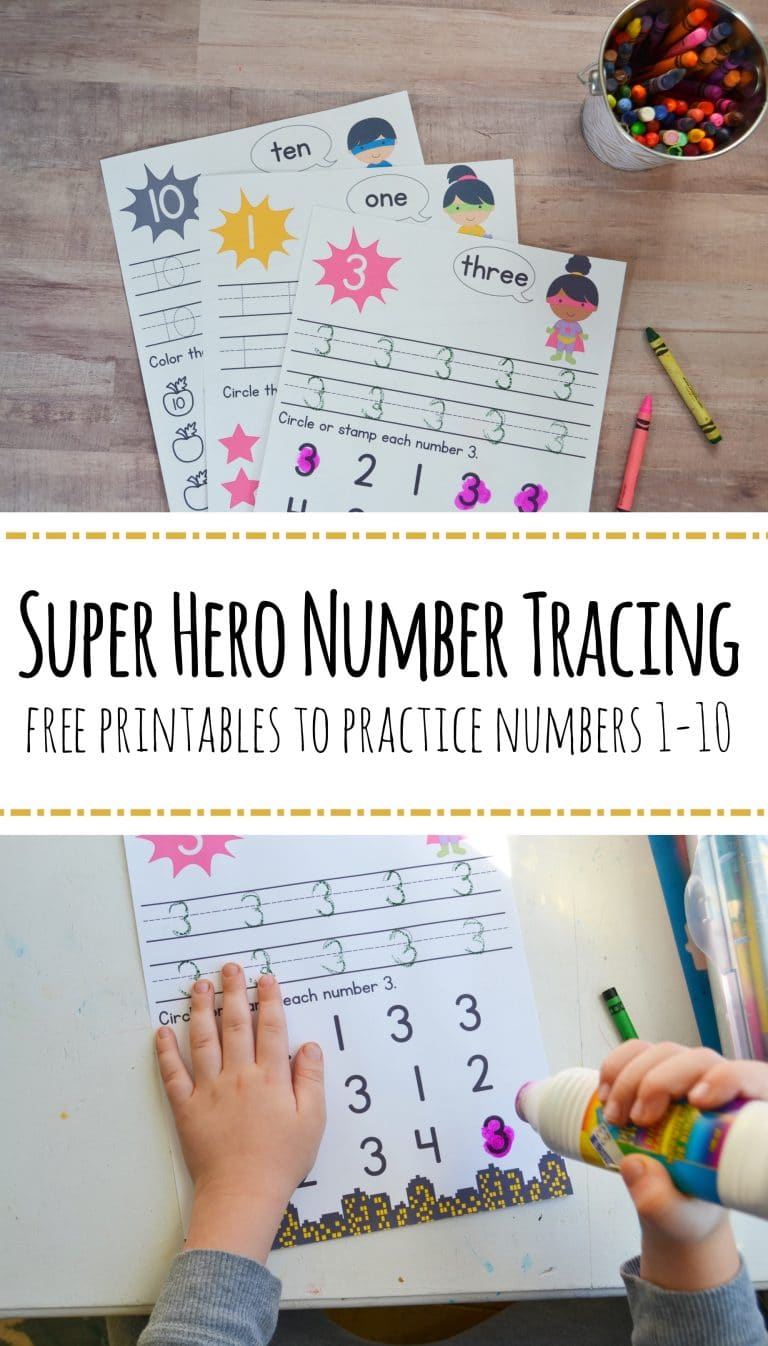 Free Superhero Number Worksheets
