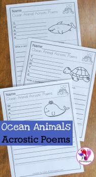 FREE Ocean Animals Acrostic Poems | Free Homeschool Deals