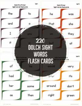 FREE Dolch Sight Words Flash Cards | Free Homeschool Deals