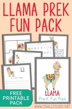 FREE Llama Pre-K Fun Pack | Free Homeschool Deals