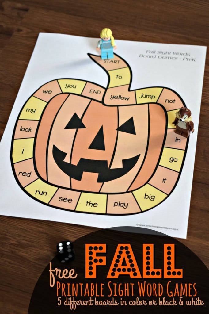 FREE Fall Sight Word Games | Free Homeschool Deals