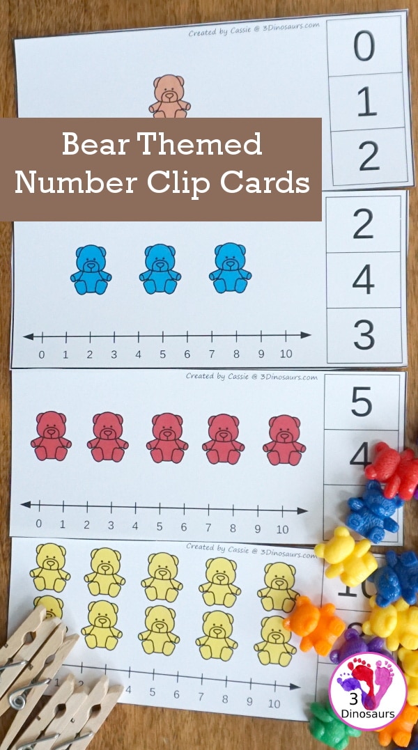FREE Bear-Themed Number Clip Cards | Free Homeschool Deals