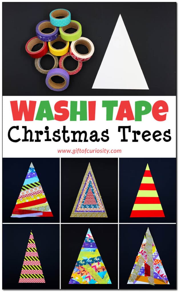 No-Mess Washi Tape Christmas Trees Craft | Free Homeschool Deals