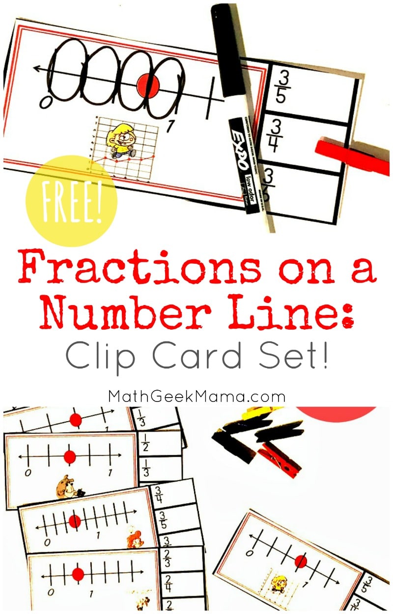 FREE Clip Cards Number Line Fractions | Free Homeschool Deals