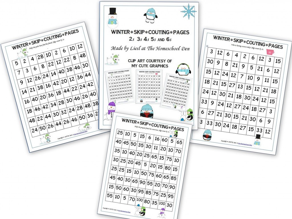 FREE Winter Skip Counting Pages | Free Homeschool Deals