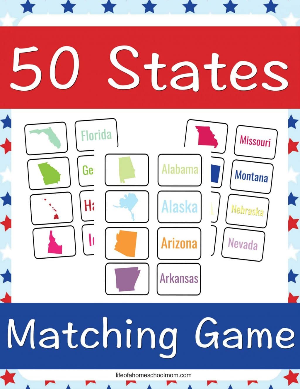 FREE 50 States Matching Game | Free Homeschool Deals