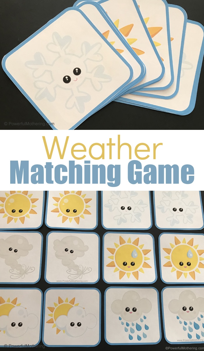 FREE Weather Card Matching Printable Game | Free Homeschool Deals