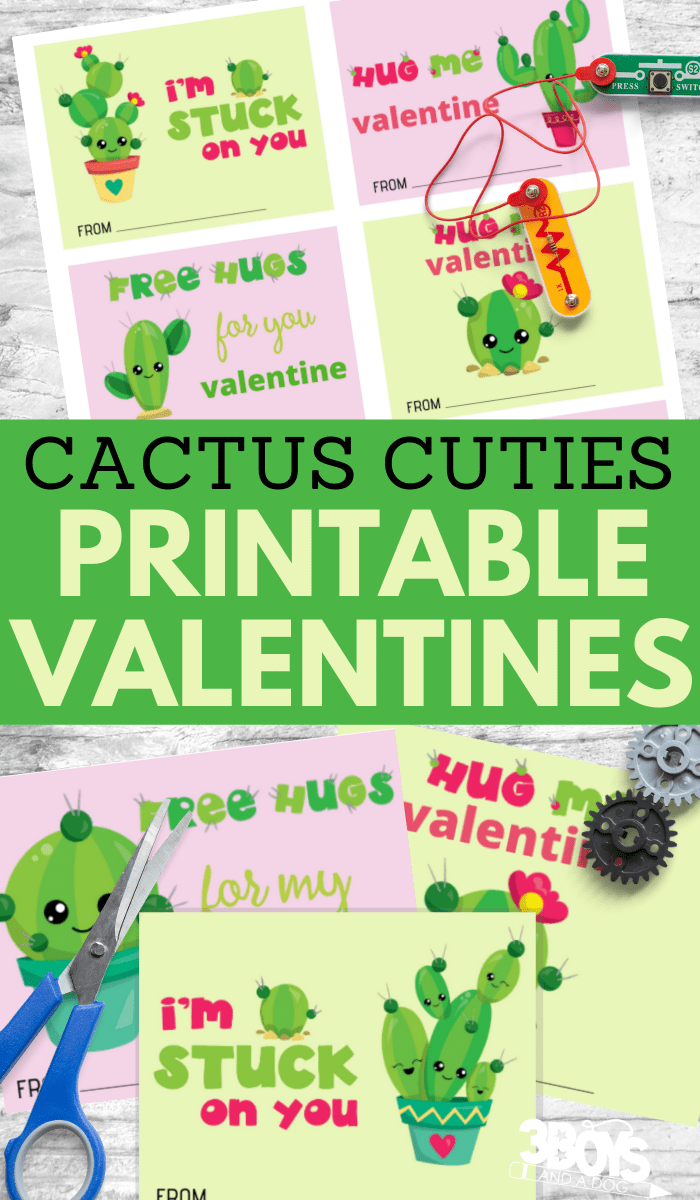 FREE Printable Cactus Valentine Cards for Kids | Free Homeschool Deals