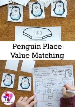 FREE Penguin Place Value Matching Activity | Free Homeschool Deals