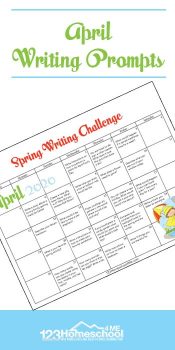FREE April Writing Prompts Calendar | Free Homeschool Deals
