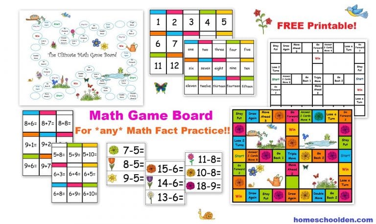 FREE Math Game Boards | Free Homeschool Deals