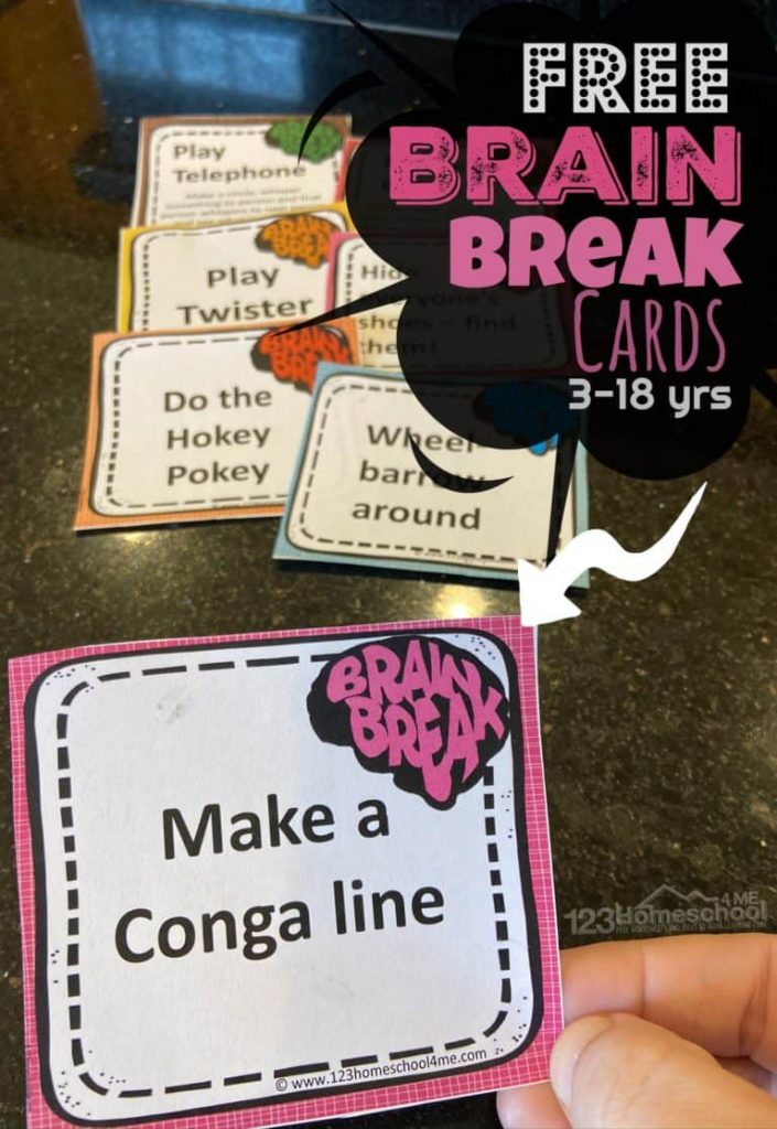FREE Brain Breaks Printable Cards | Free Homeschool Deals