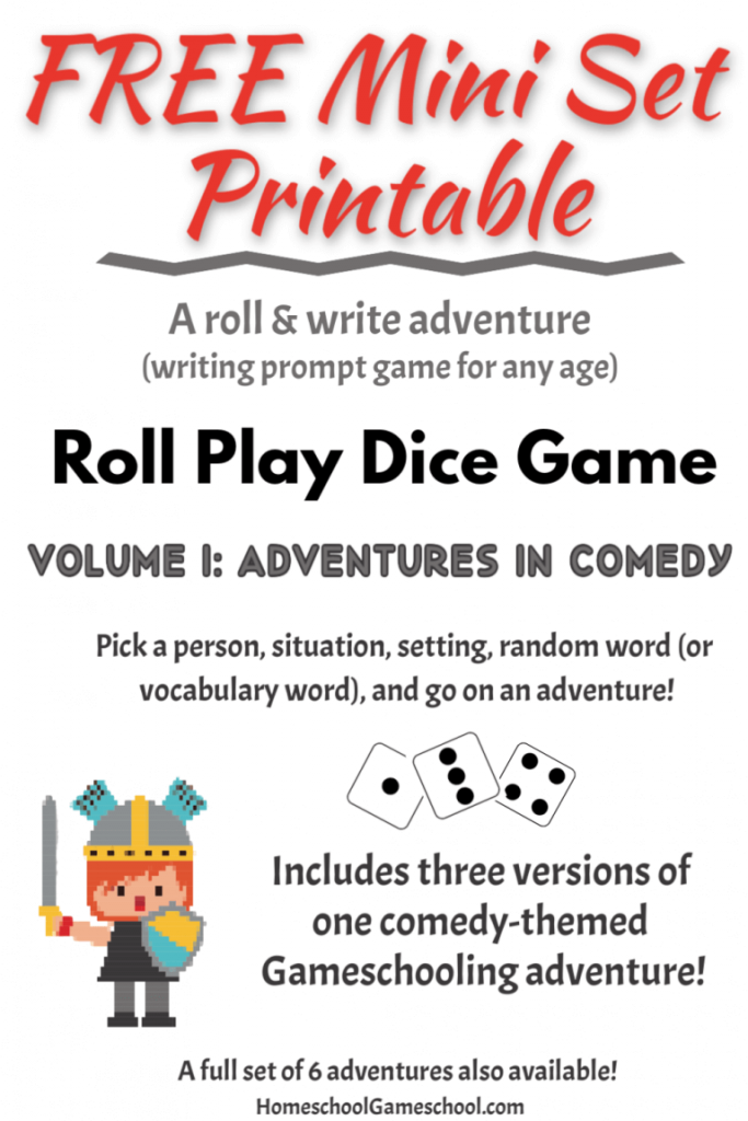 FREE Writing Prompt Roll & Write Game | Free Homeschool Deals
