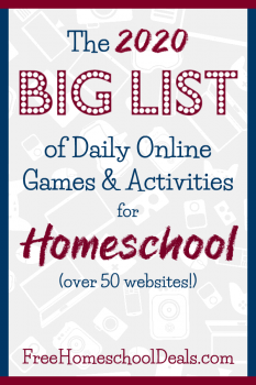 Big List of 50+ FREE Online Games & Activities for Homeschoolers ...