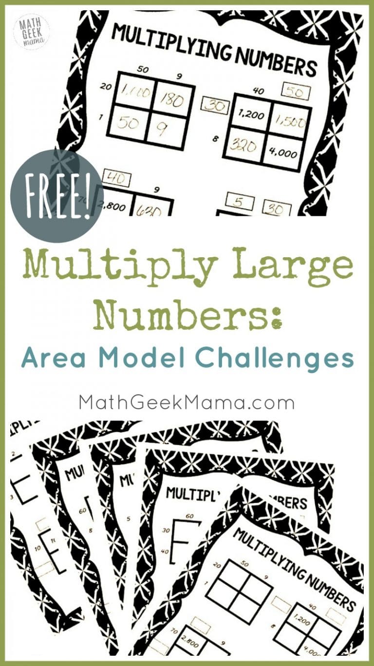 FREE Multiplication Area Model Challenges | Free Homeschool Deals