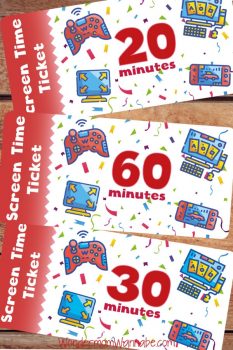 FREE Printable Screen Time Tickets | Free Homeschool Deals