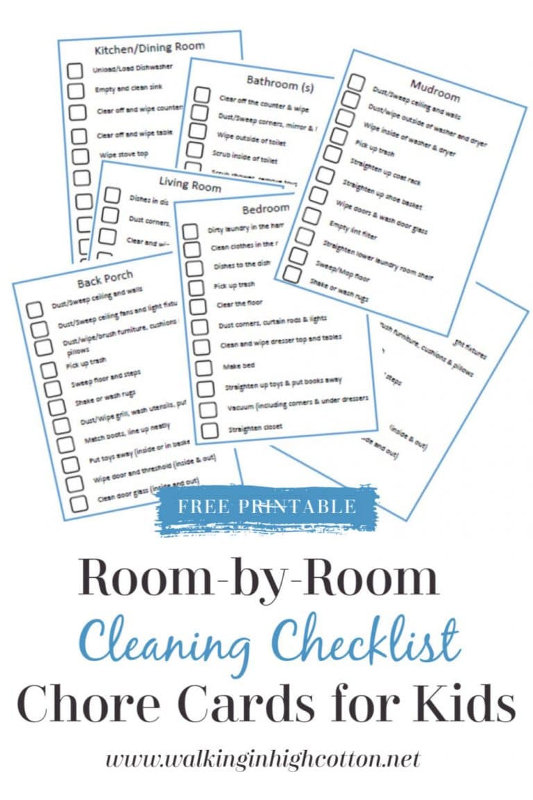 FREE Cleaning Checklist Chore Cards | Free Homeschool Deals