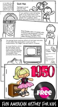 1950s History FREE Printables for Kids | Free Homeschool Deals
