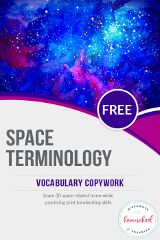 Free Space Vocab Copywork | Free Homeschool Deals