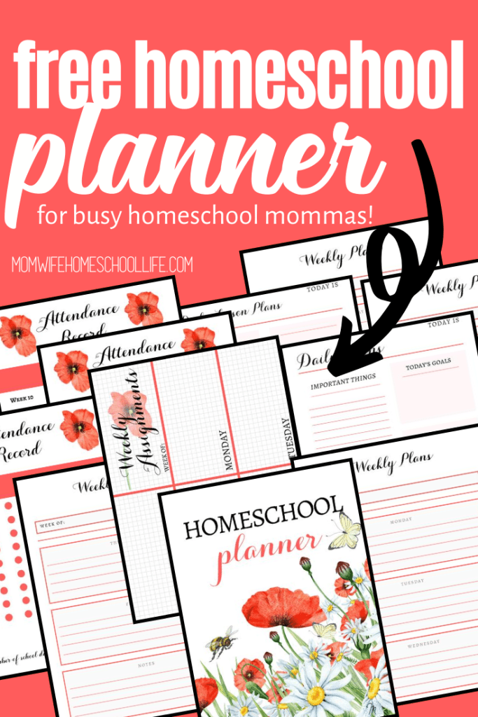 Poppies FREE Floral Homeschool Planner | Free Homeschool Deals