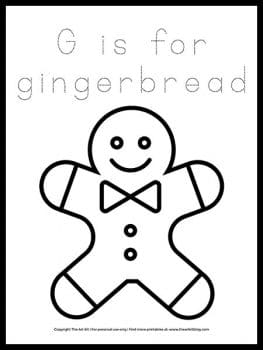 Gingerbread Letter G Coloring Page | Free Homeschool Deals