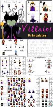 Villains of Disney Kindergarten Activities | Free Homeschool Deals
