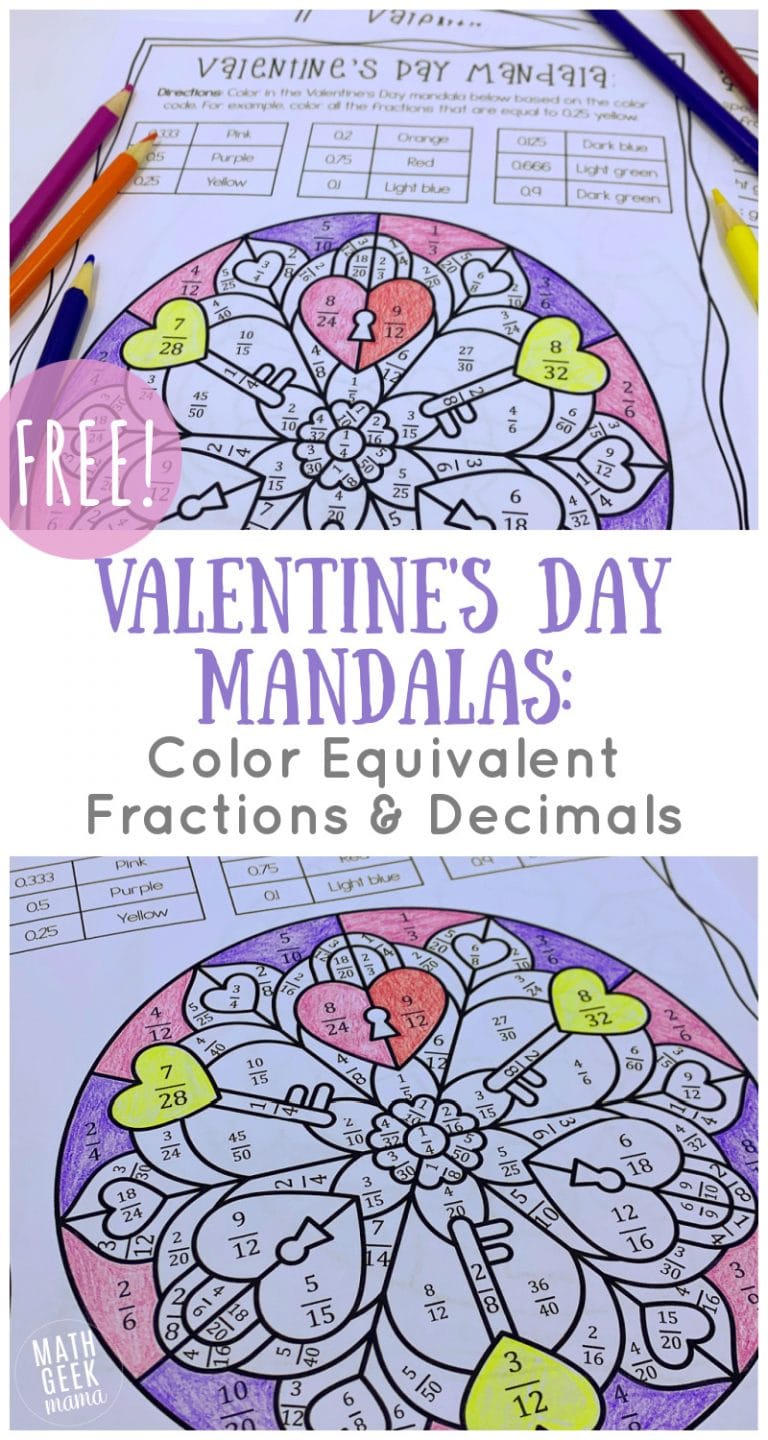 Valentine's Mandala Math Worksheets | Free Homeschool Deals