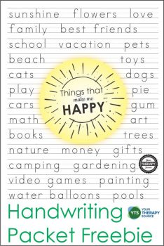 Happy Things Handwriting Pages | Free Homeschool Deals