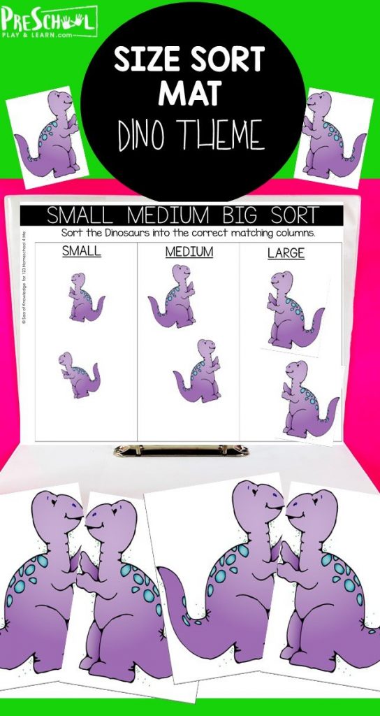 Preschool Dinosaur Sorting Mat | Free Homeschool Deals
