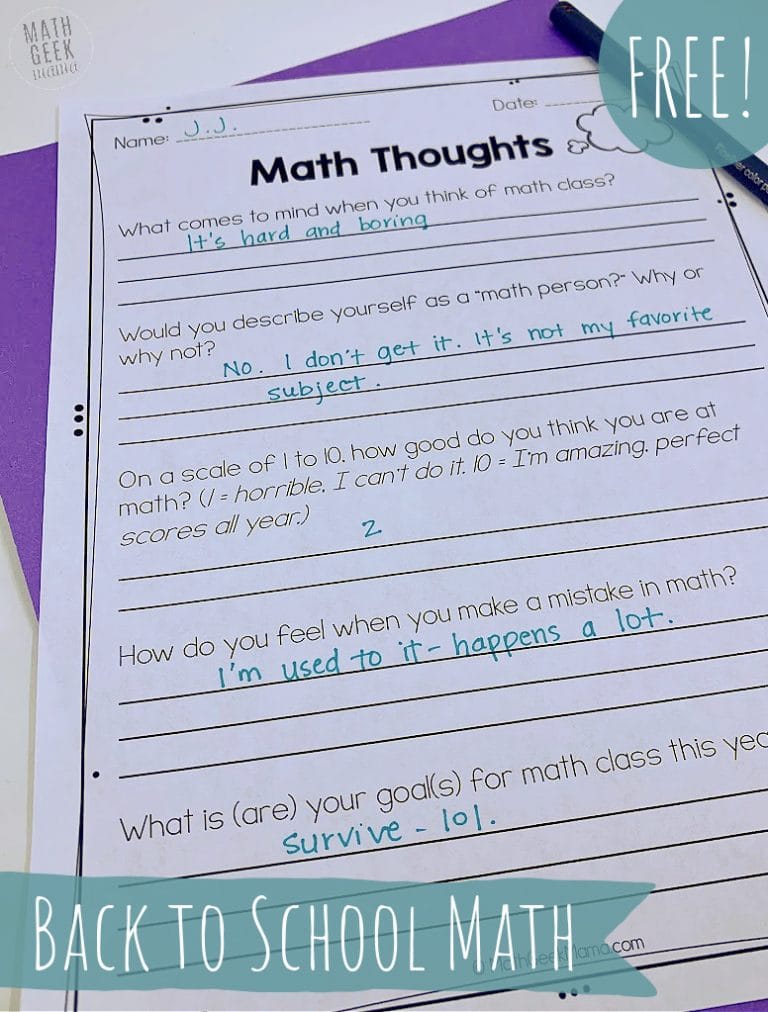 Math Mindset Journaling Pages | Free Homeschool Deals