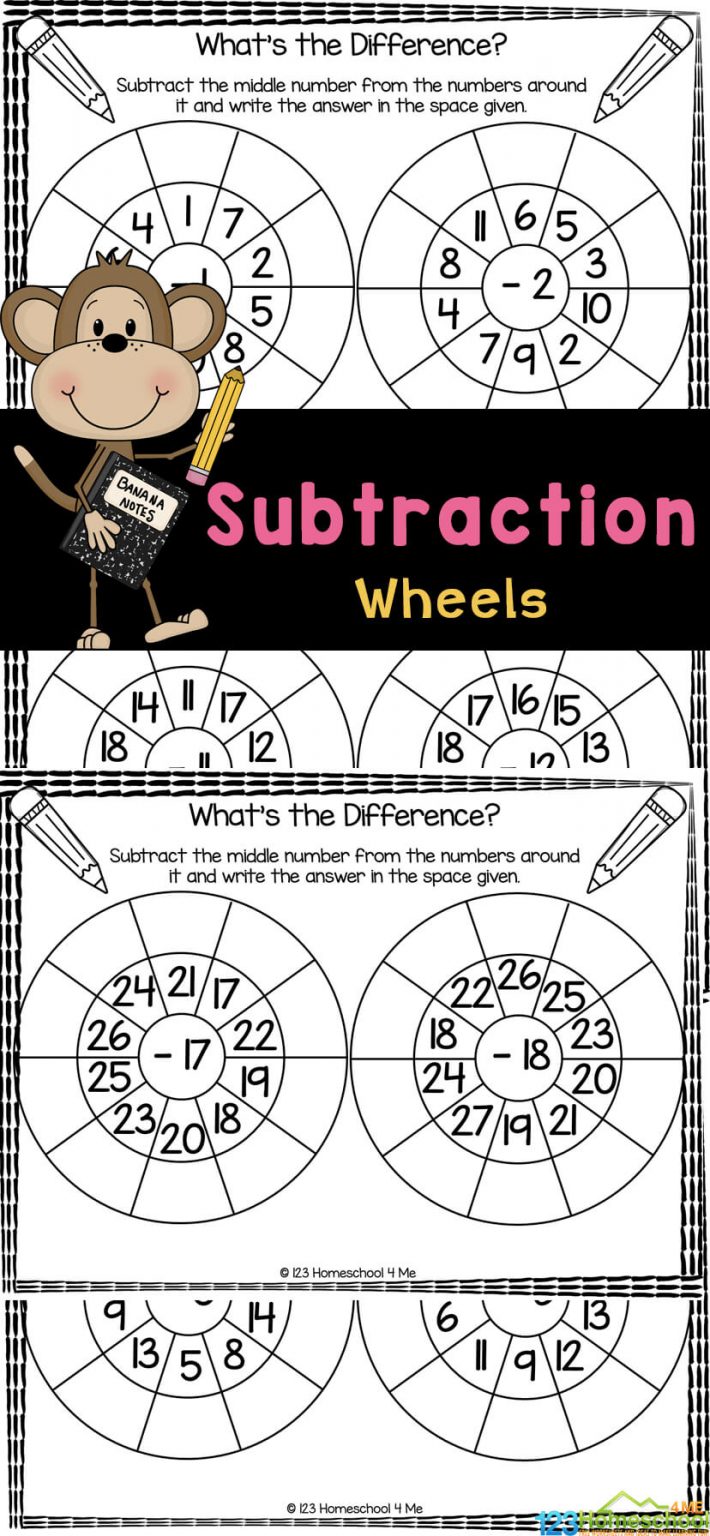 Fun Subtraction Wheel Worksheets | Free Homeschool Deals
