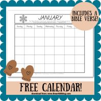 Printable January Calendar | Free Homeschool Deals