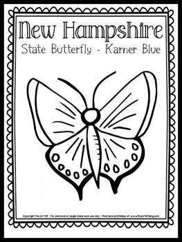 New Hampshire Butterfly Coloring Page | Free Homeschool Deals