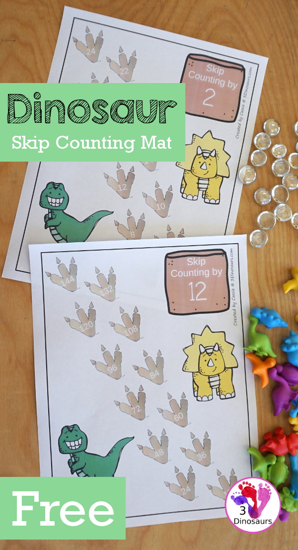 Dinosaur Skip Counting Mat | Free Homeschool Deals