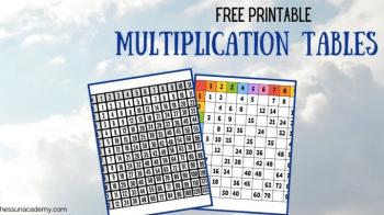 Free Multiplication Tables | Free Homeschool Deals