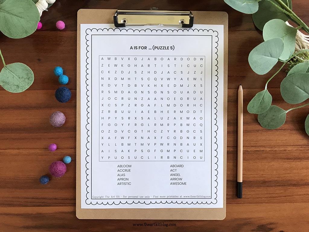 Letter A Word Search Free Homeschool Deals