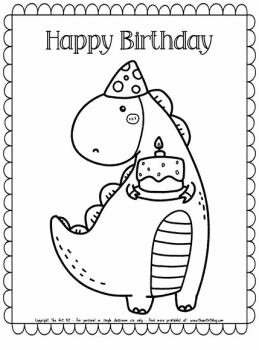 Happy Birthday Dinosaur Coloring Page | Free Homeschool Deals