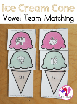 Ice Cream Cone Vowel Worksheets | Free Homeschool Deals