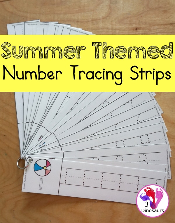 Summer Number Tracing Strips | Free Homeschool Deals