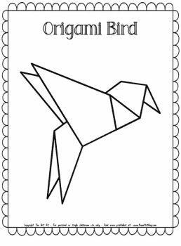 Bird Origami Coloring Page | Free Homeschool Deals