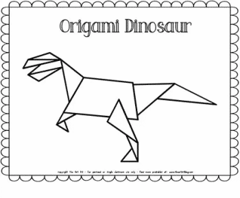 Dinosaur Origami Coloring Page | Free Homeschool Deals