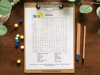 Wisconsin Word Search Page | Free Homeschool Deals